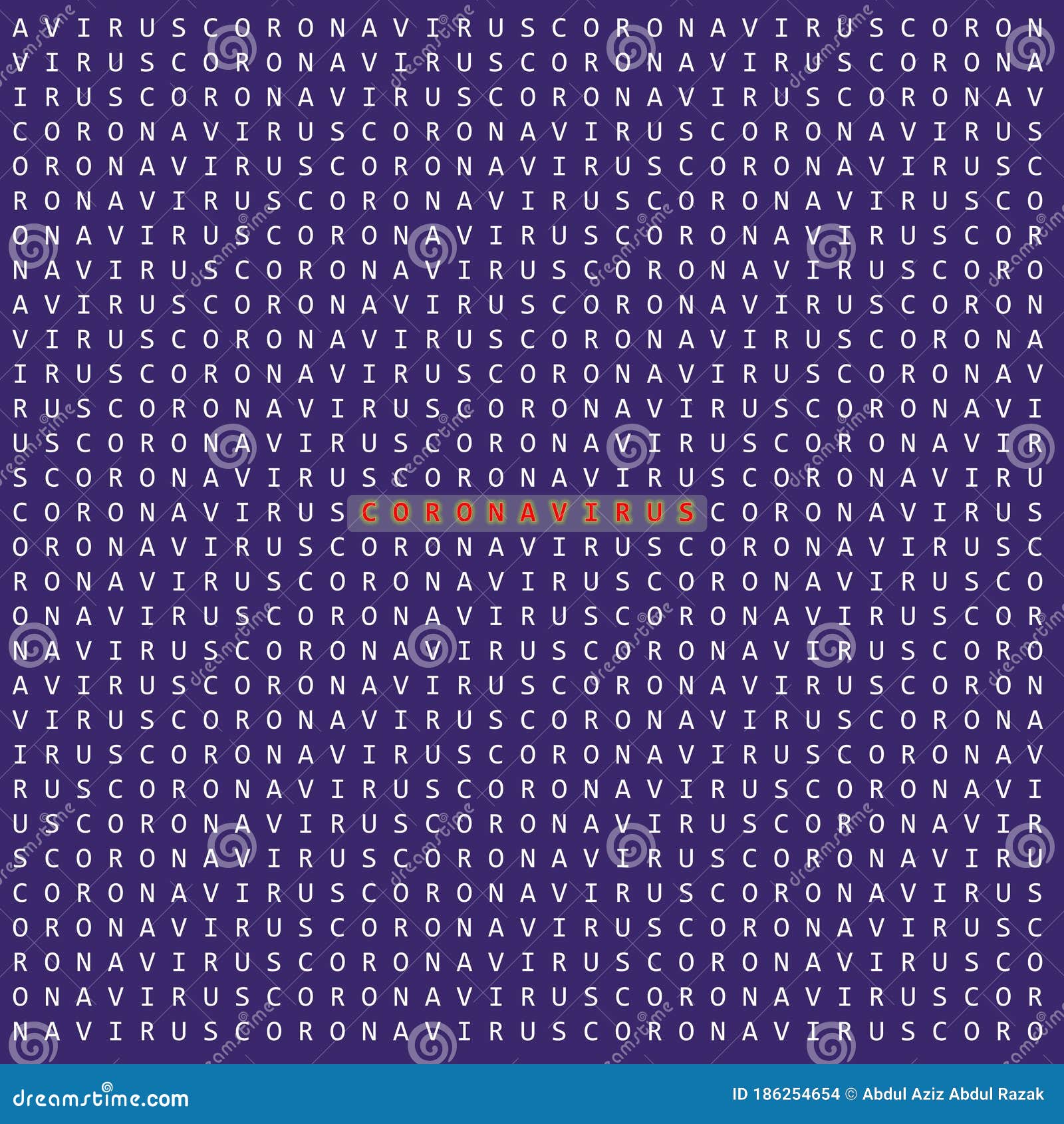 Alphabetical Art and Abstract Pattern of Repeatitive Corona Virus ...