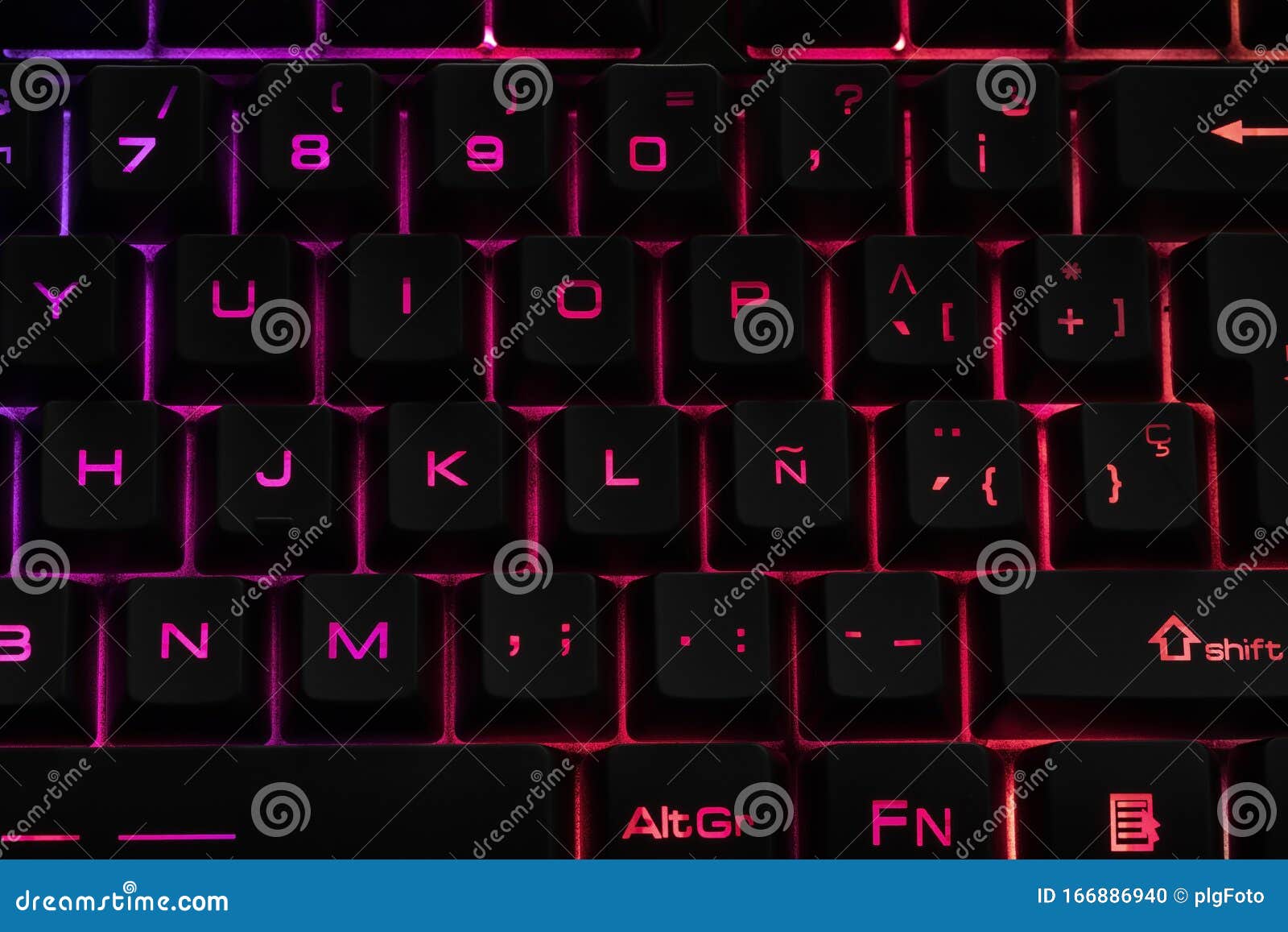A Alphabetical Backlit Gaming Keyboard Stock Photo - Image of digital ...