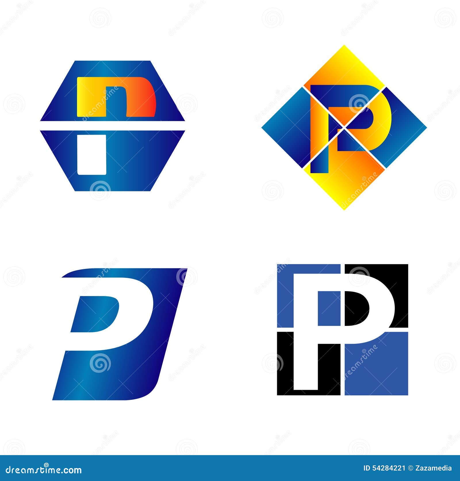 Alphabetical Logo Design Concepts. Letter P Stock Vector - Illustration ...