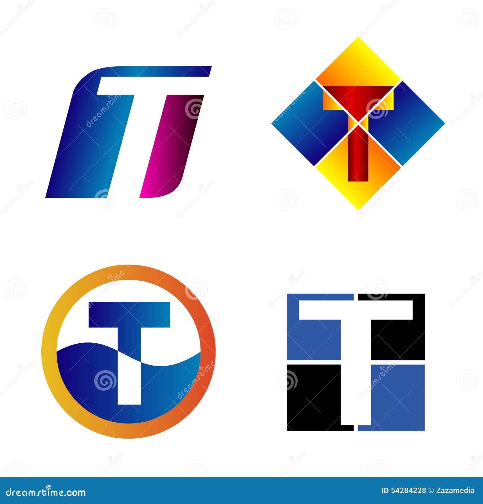 Alphabetical Logo Design Concepts. Letter T Stock Vector - Illustration ...