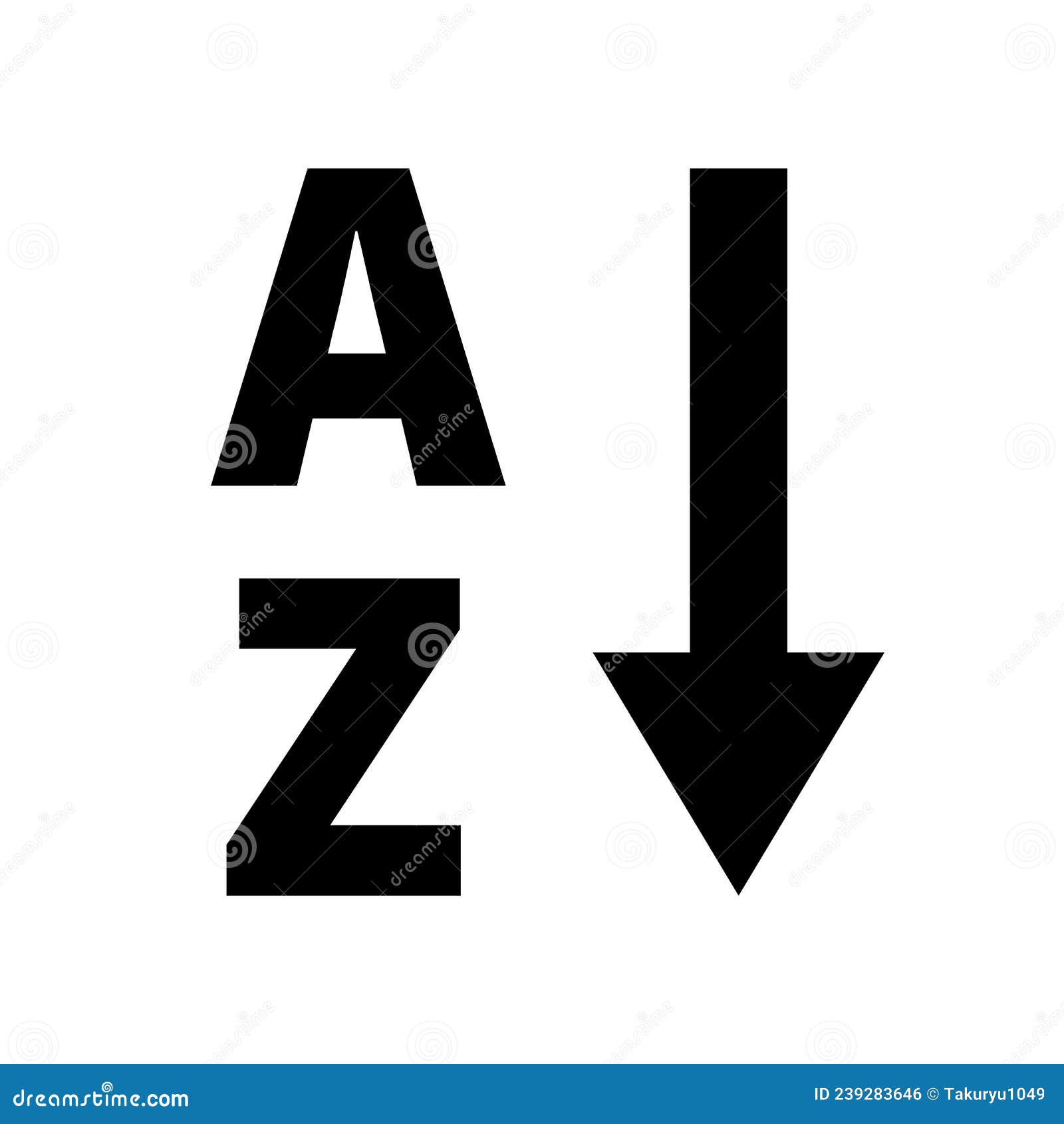 Alphabet Sort Icon. Arrow and Letter Vectors. Stock Vector ...