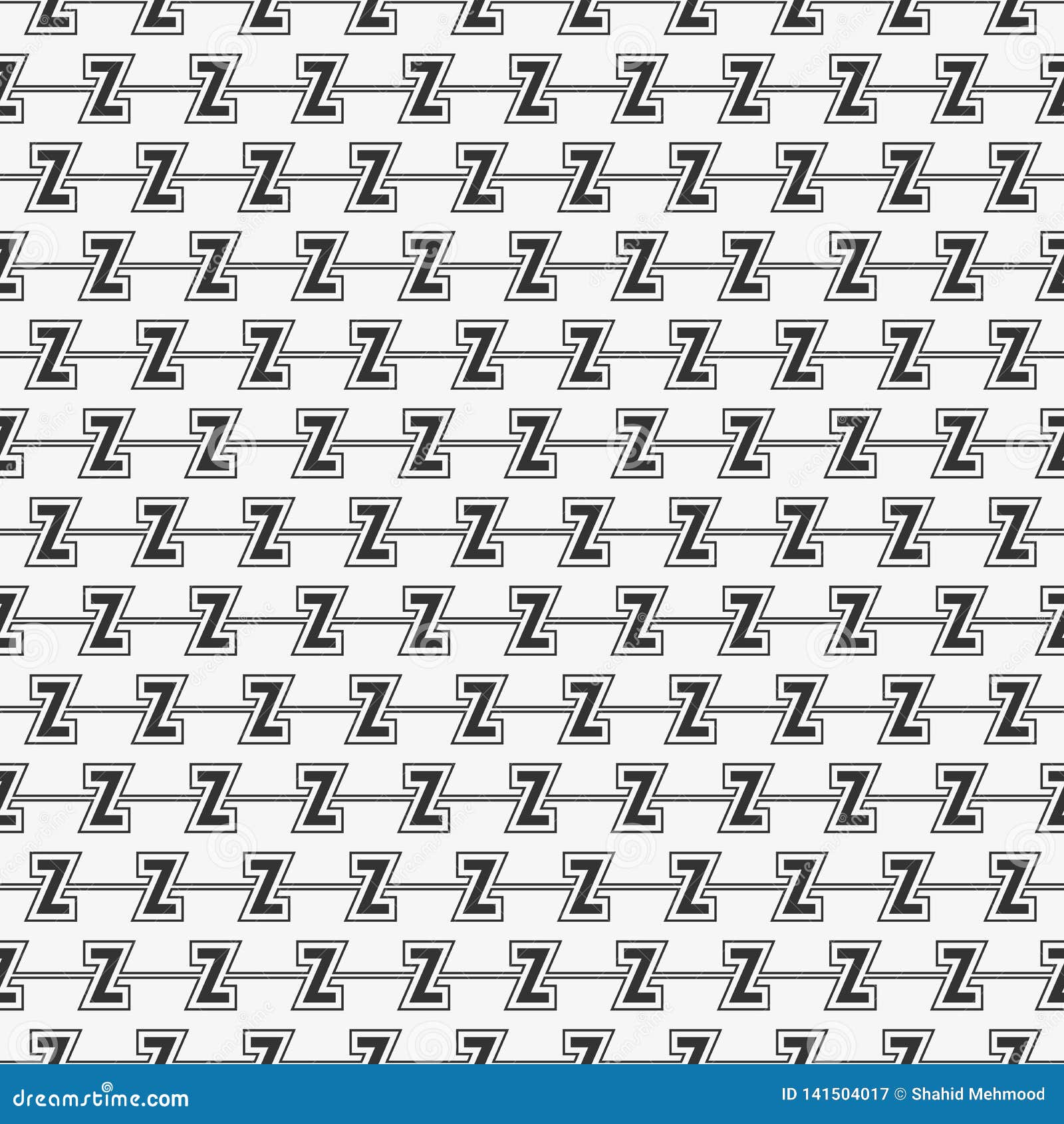 Vector Seamless Pattern of Alphabet Letter Z Stock Vector ...