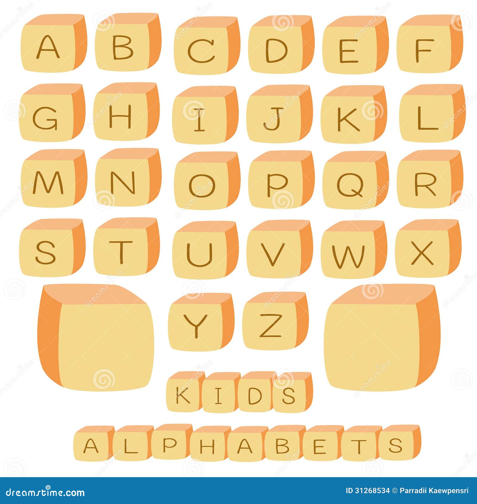 Alphabets cube stock illustration. Illustration of square - 31268534