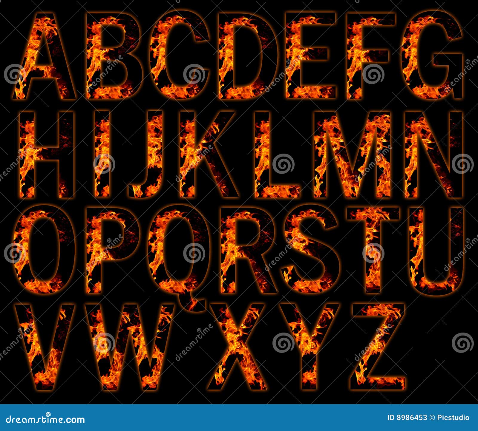 Alphabets on fire stock illustration. Illustration of fire - 8986453