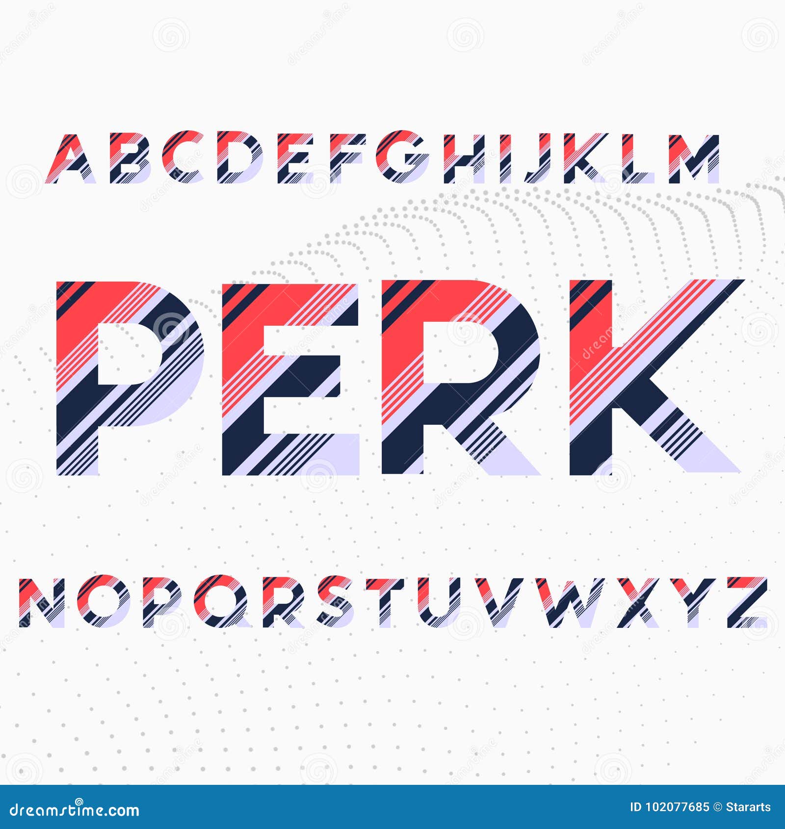 Alphabets Font in Colored Diagonal Stripes Stock Vector - Illustration ...