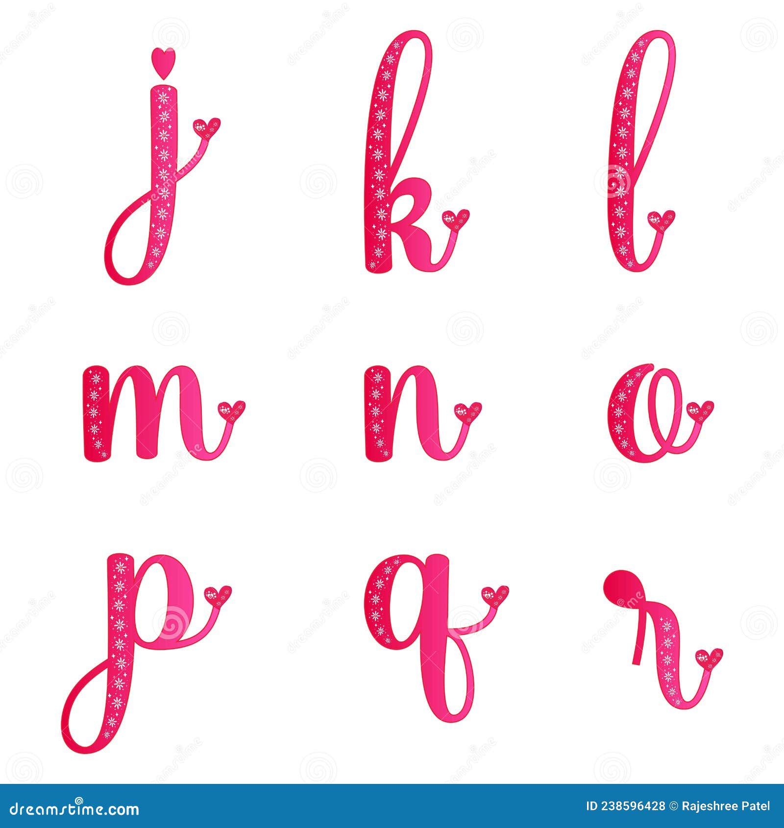Heart Alphabets Jklmnopqr Characters Pink Letters Collection Love Is