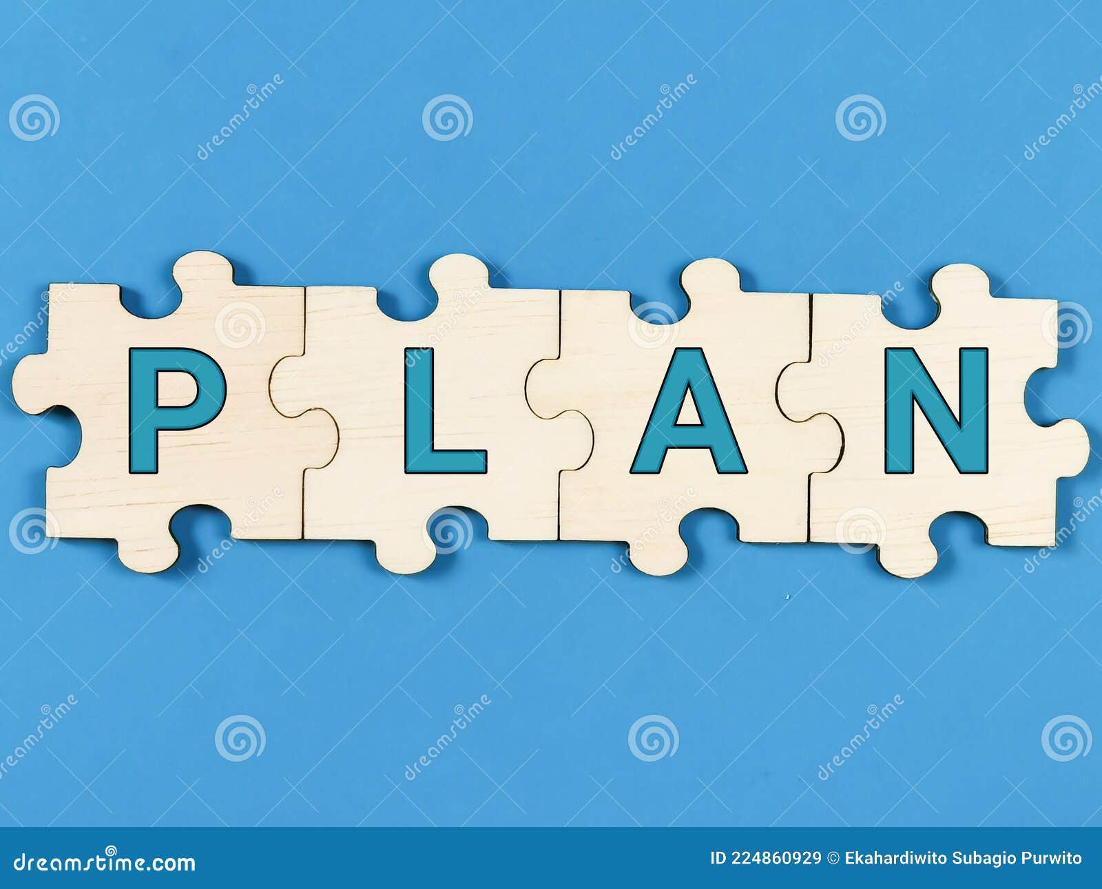 Alphabets PLAN on Jigsaw Puzzle Pieces Stock Image - Image of ...