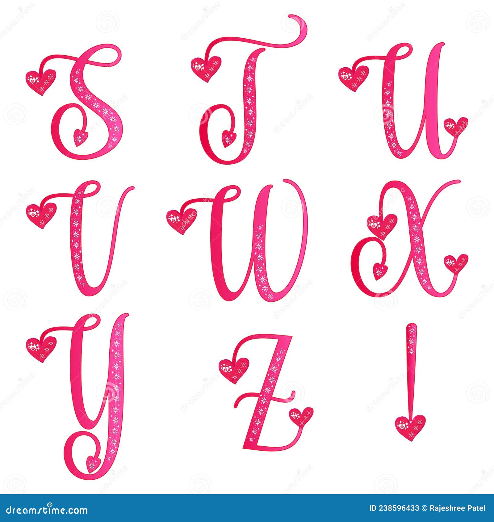 Heart Alphabets Jklmnopqr Characters Pink Letters Collection Love Is