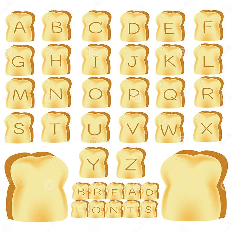 Alphabets toast stock illustration. Illustration of food - 31268509