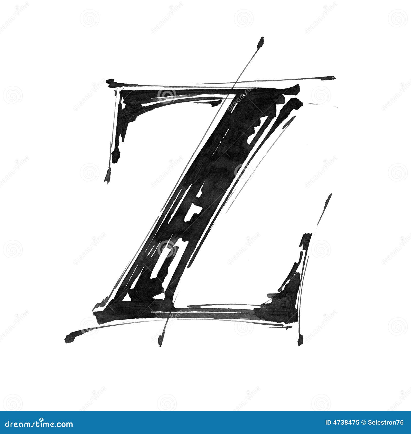 Alphabetsymbol - Zeichen Z stock abbildung. Illustration von kleckse ...