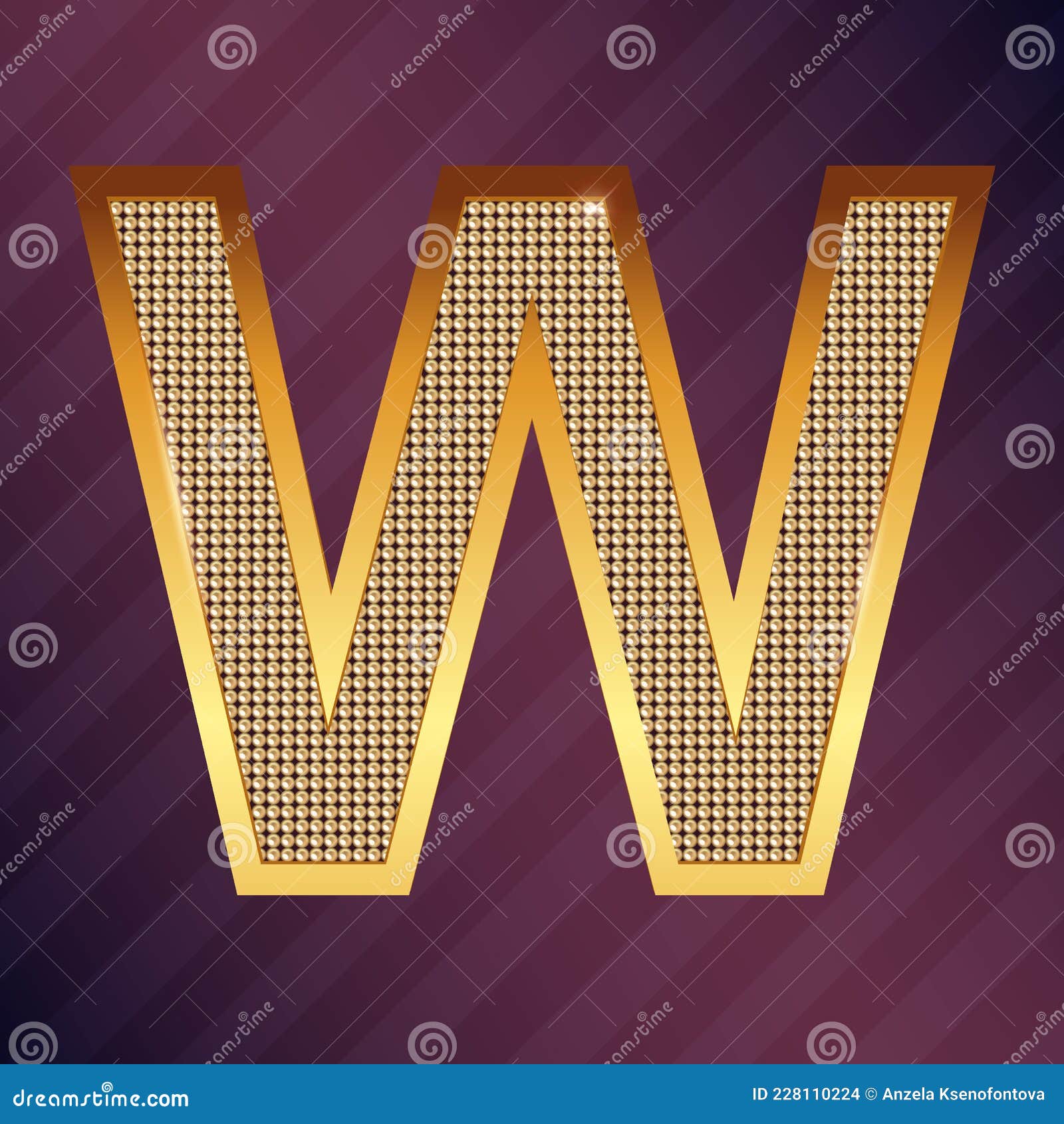 Gold Letter W Vector Font Type for Logo or Icon Stock Vector ...