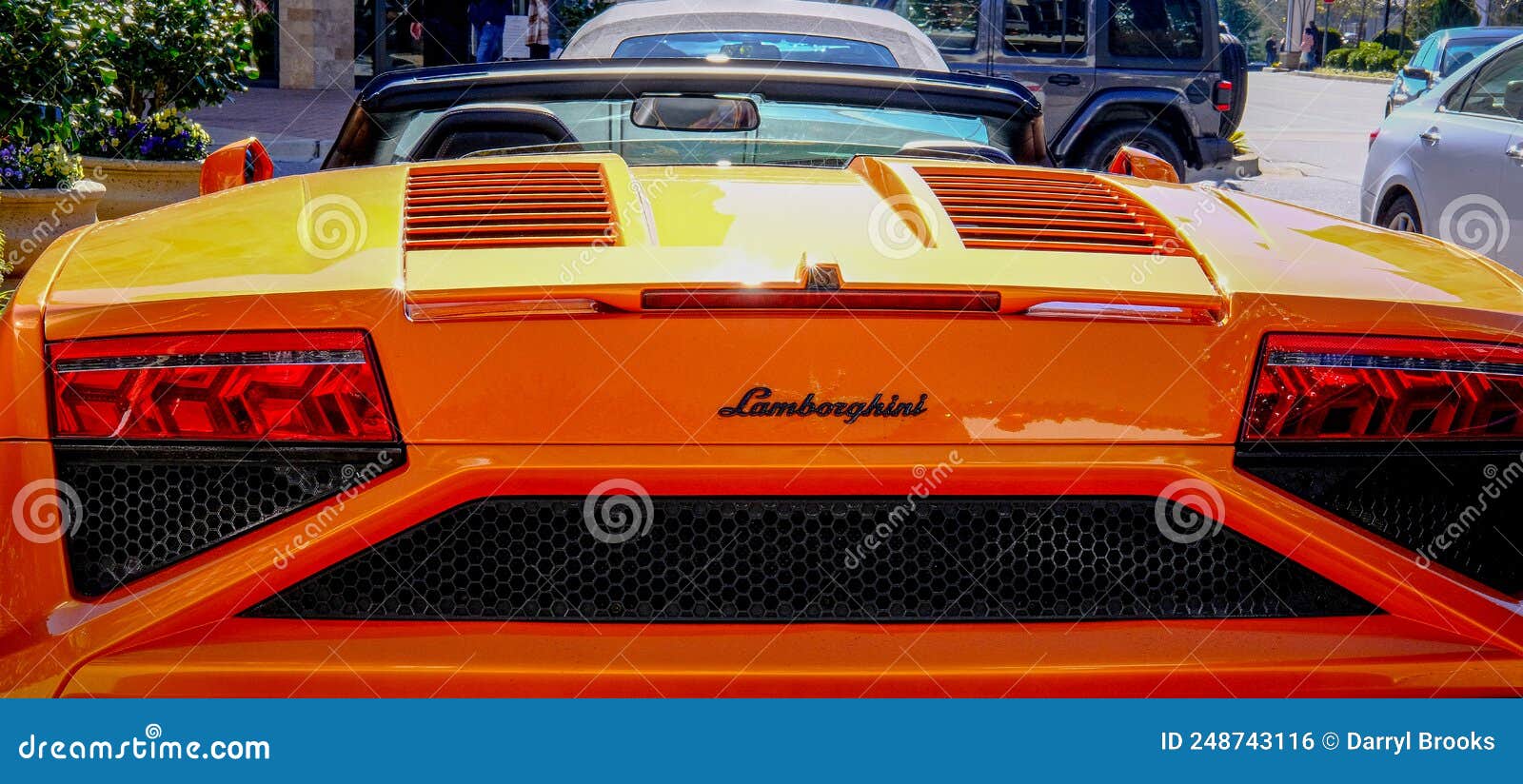 Orange Lamborghini from Rear Editorial Photo - Image of vehicle ...