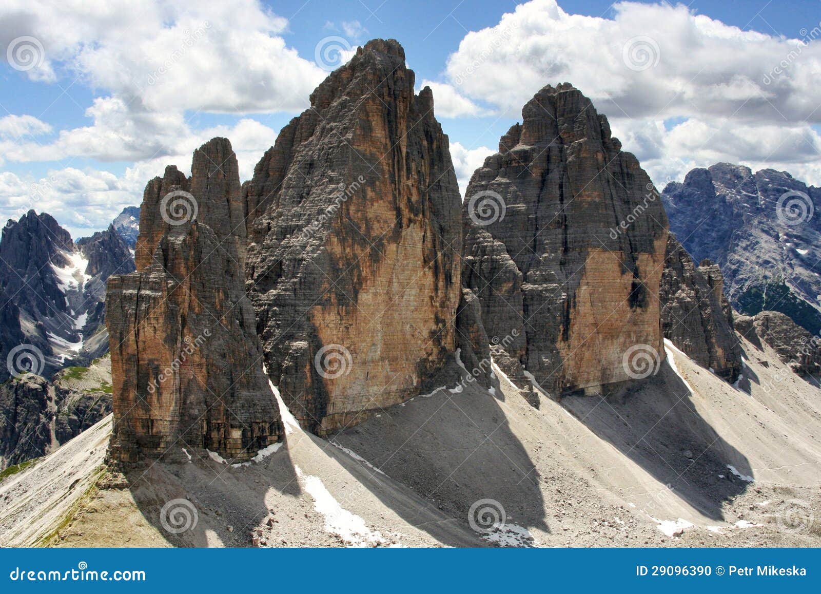 Alpiene Dolomiti - Cime Tre Berg Stock Foto - Image of avondstond ...