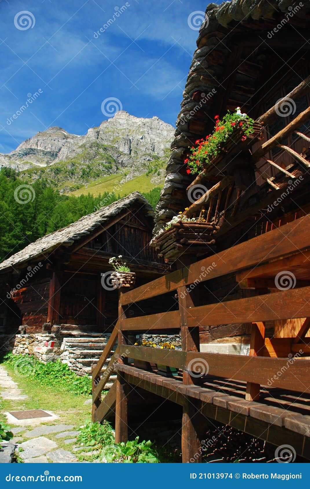 Alpine Architecture, Alpe Devero. Italian Alps Stock Photo ...