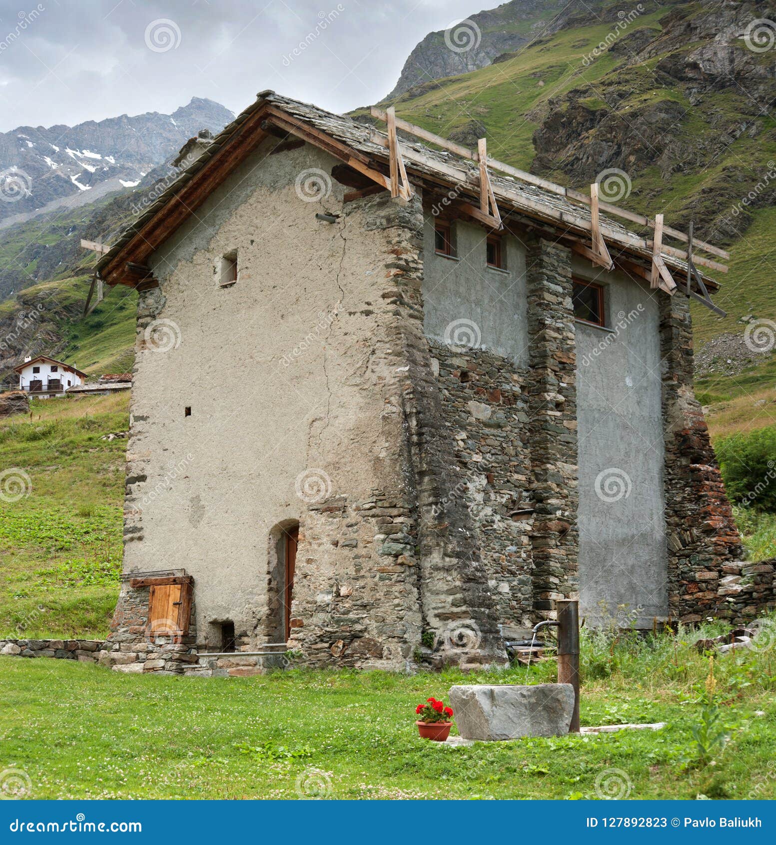 Alpine Architecture, Alpe Devero. Italian Alps Stock Photo ...