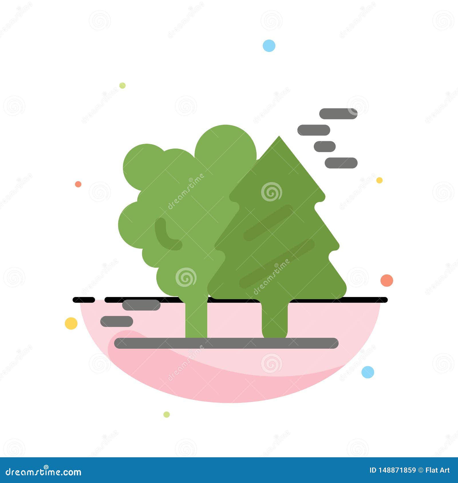 Alpine, Arctic, Canada, Pine Trees, Scandinavia Abstract Flat Color ...