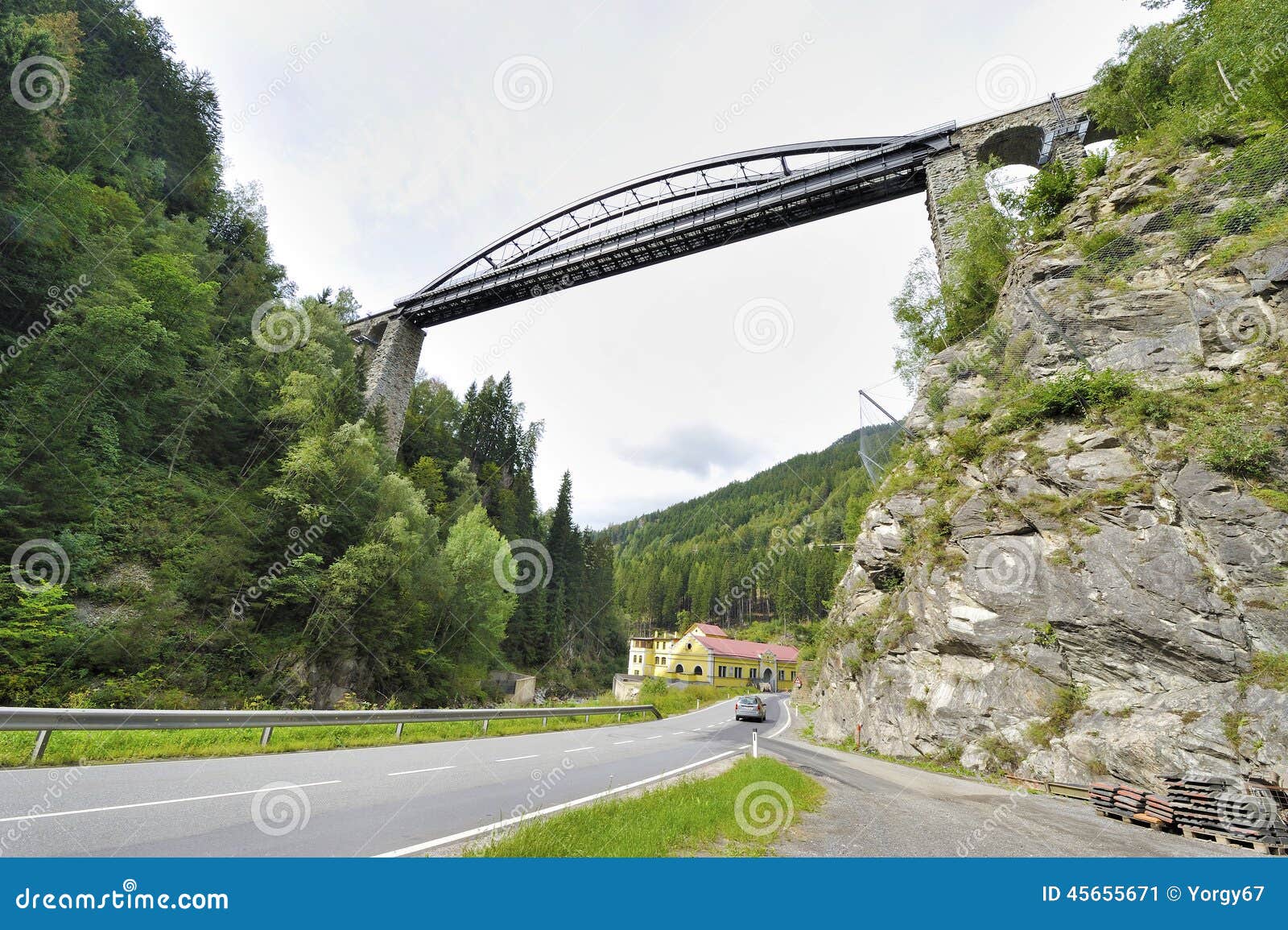 Alpine Bridge stock image. Image of road, alps, landscape - 45655671