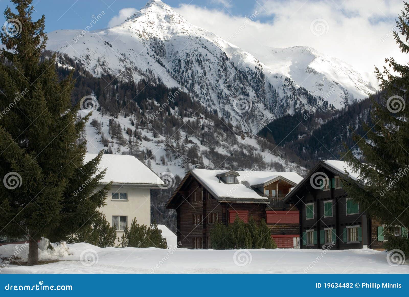 Alpine Chalets stock photo. Image of architecture, alps - 19634482