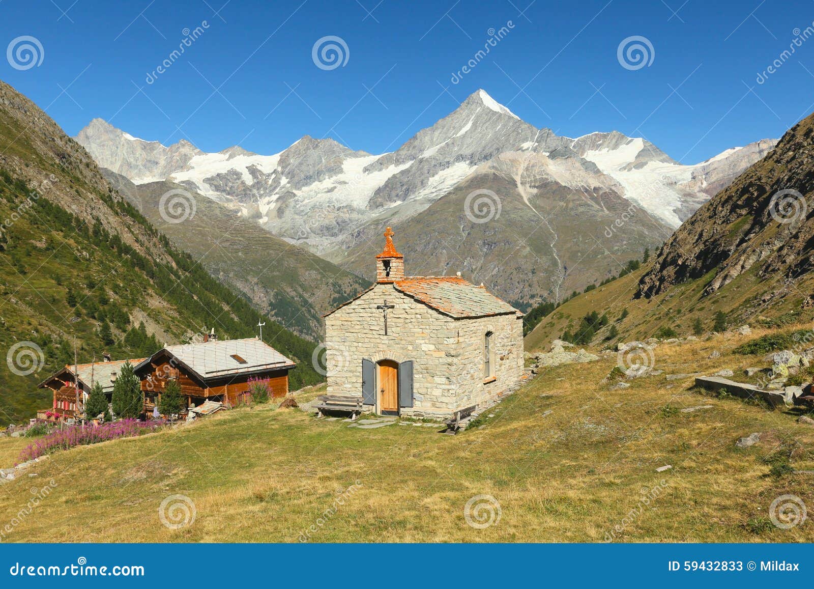 Alpine Chapel, Tasch, Zermatt, Valais, Switzerland Stock Image - Image ...