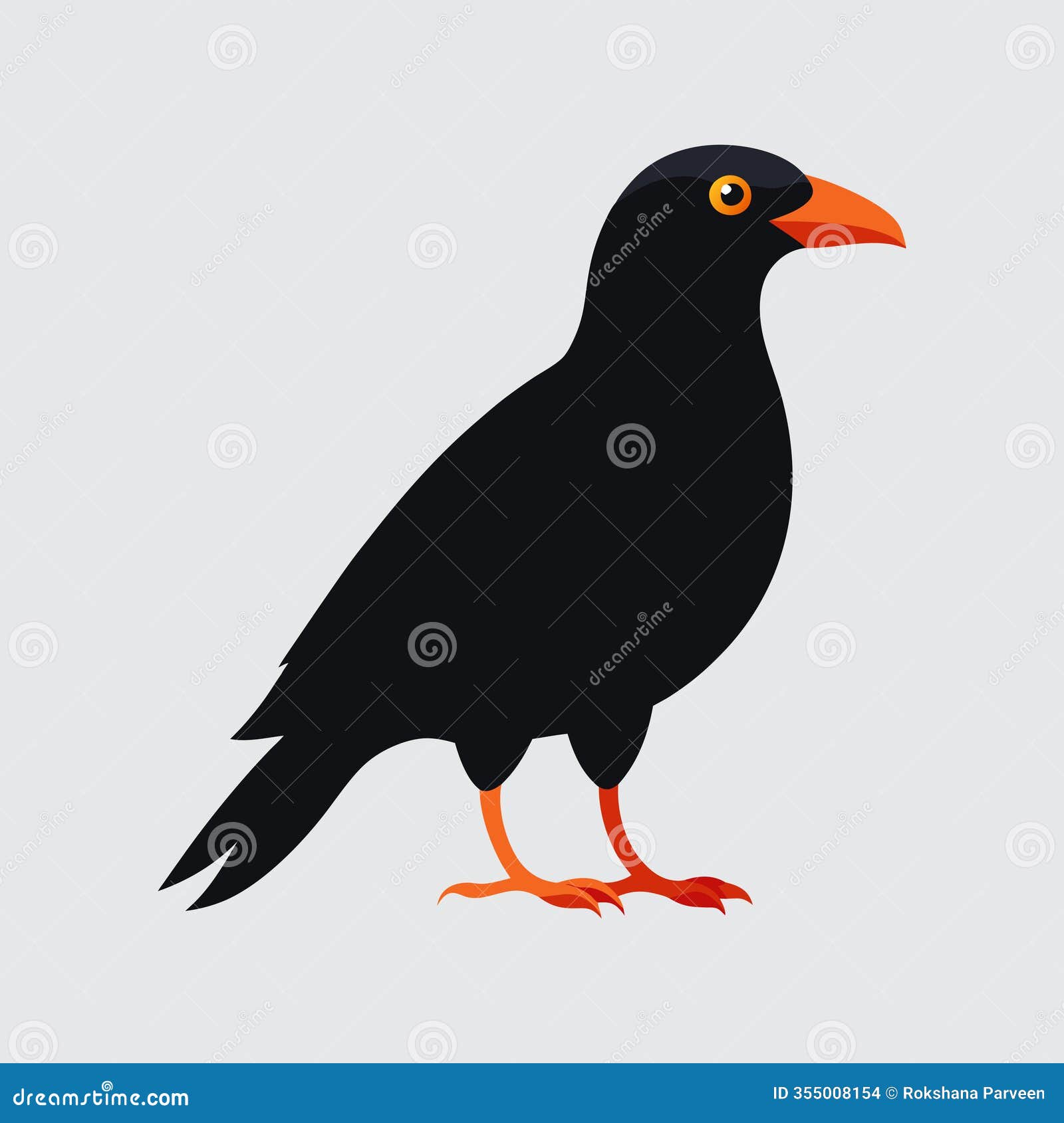 Alpine Chough Vector Art Illustration Stock Illustration - Illustration ...