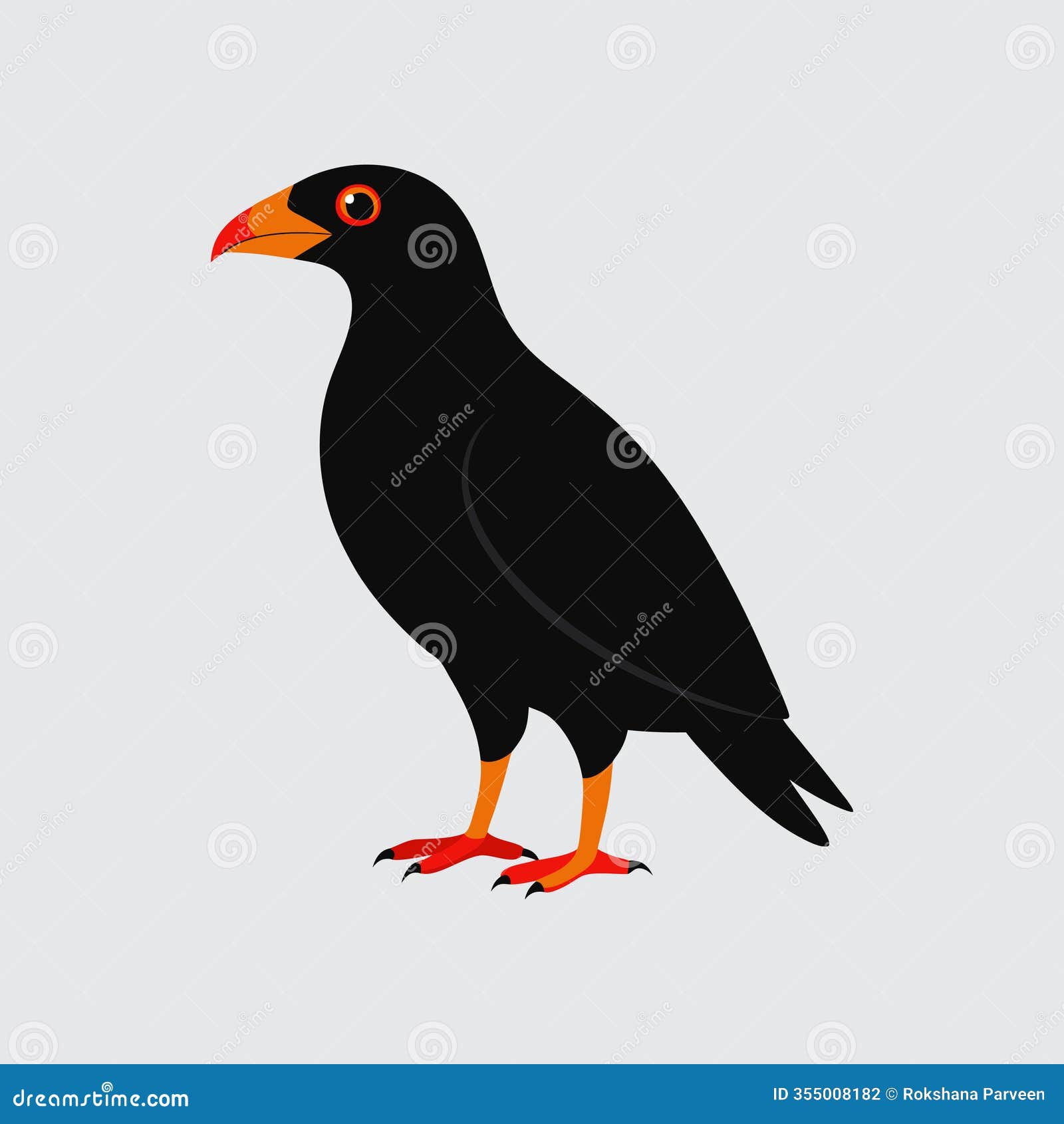 Alpine Chough Vector Art Illustration Stock Illustration - Illustration ...