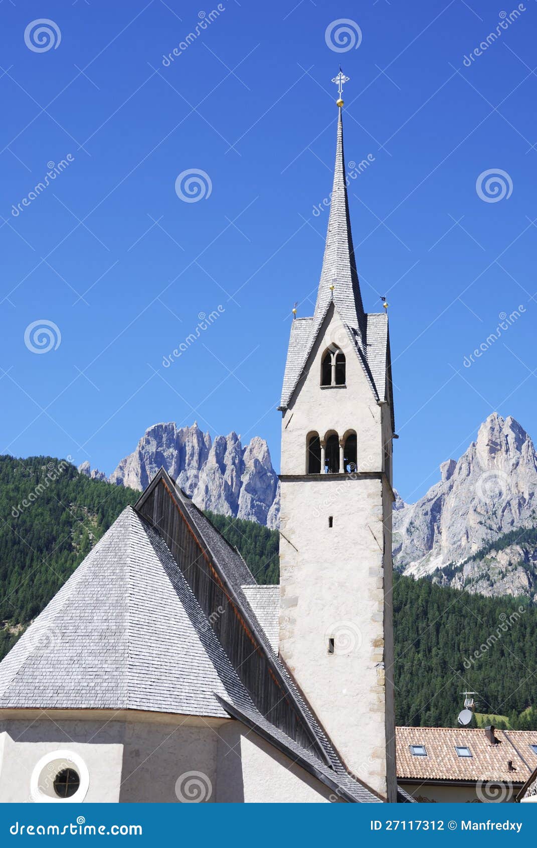 Alpine Church stock photo. Image of landscape, tower - 27117312