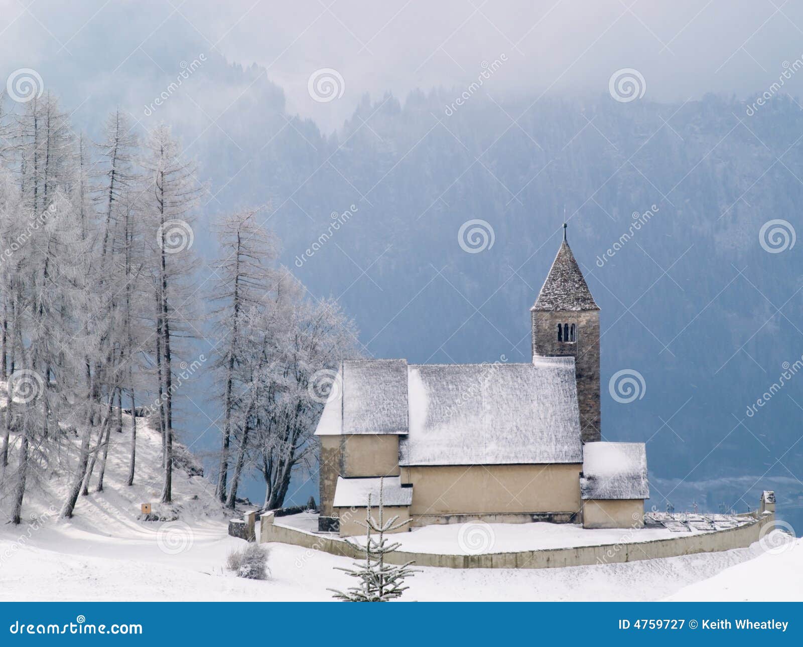 Alpine Church after Snowfall Stock Image - Image of scenic, rural: 4759727