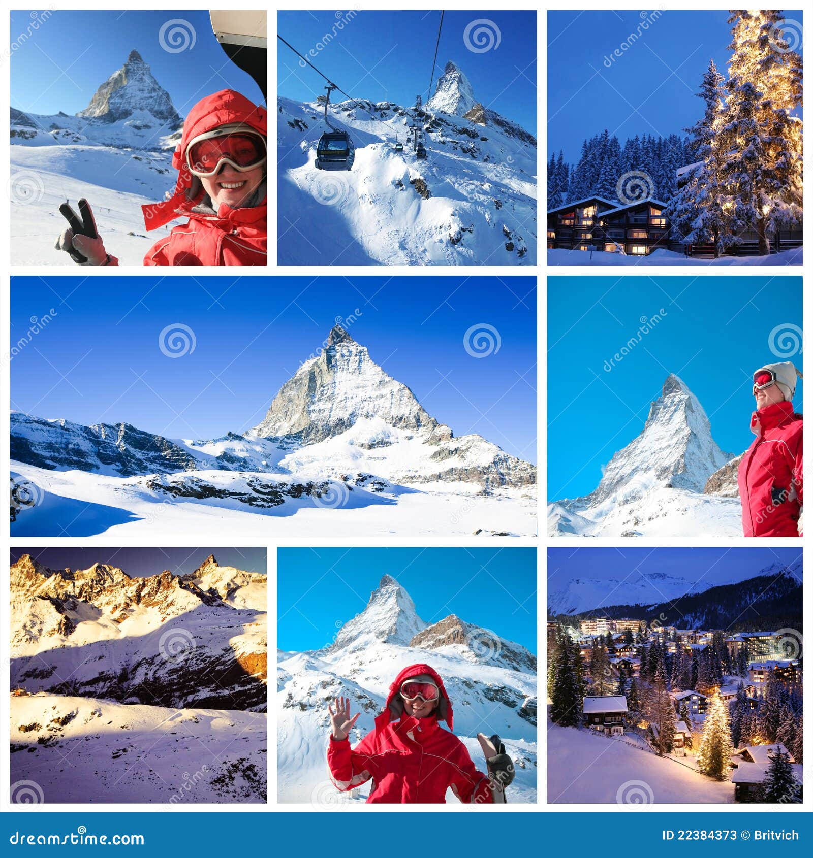 Alpine collage stock image. Image of alps, blue, affiche - 22384373