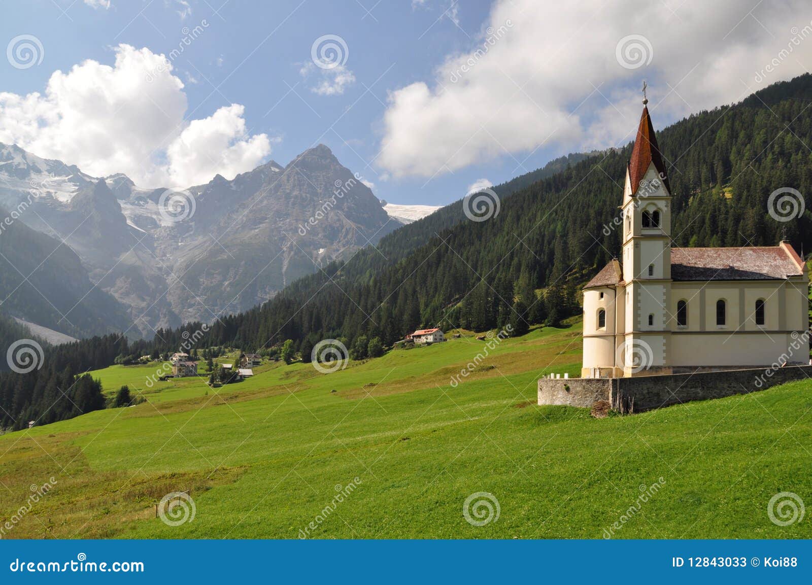 Alpine cultural landscape stock image. Image of alto - 12843033