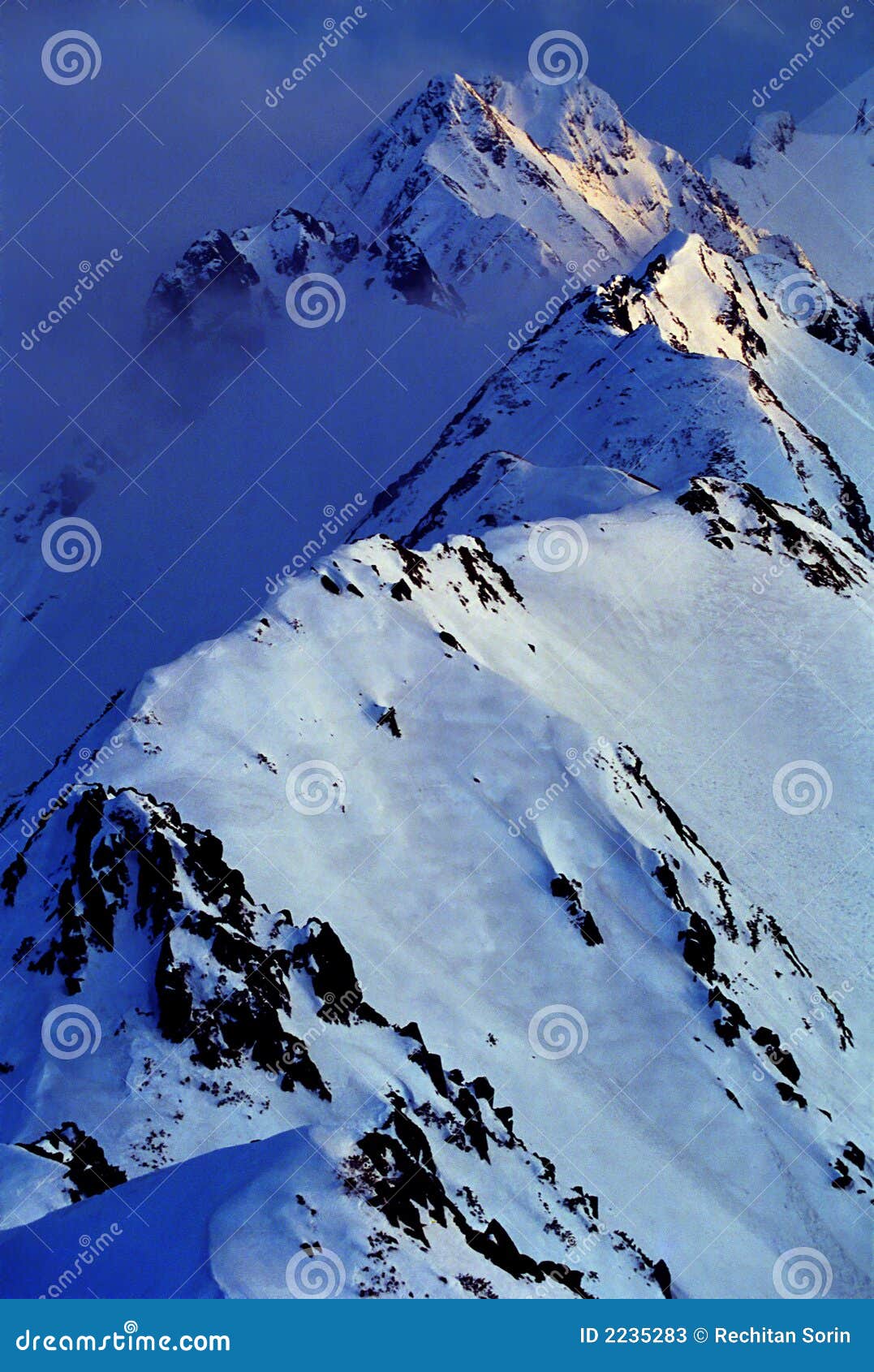 Alpine Dawn stock image. Image of romania, shadow, peak - 2235283