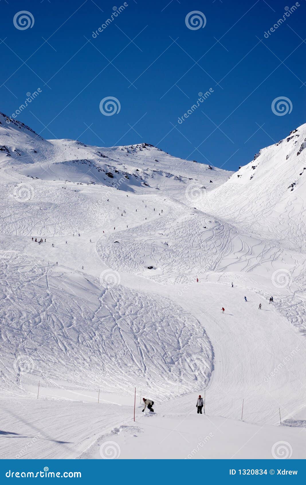 Alpine downhill slope stock photo. Image of sports, snowboarders - 1320834