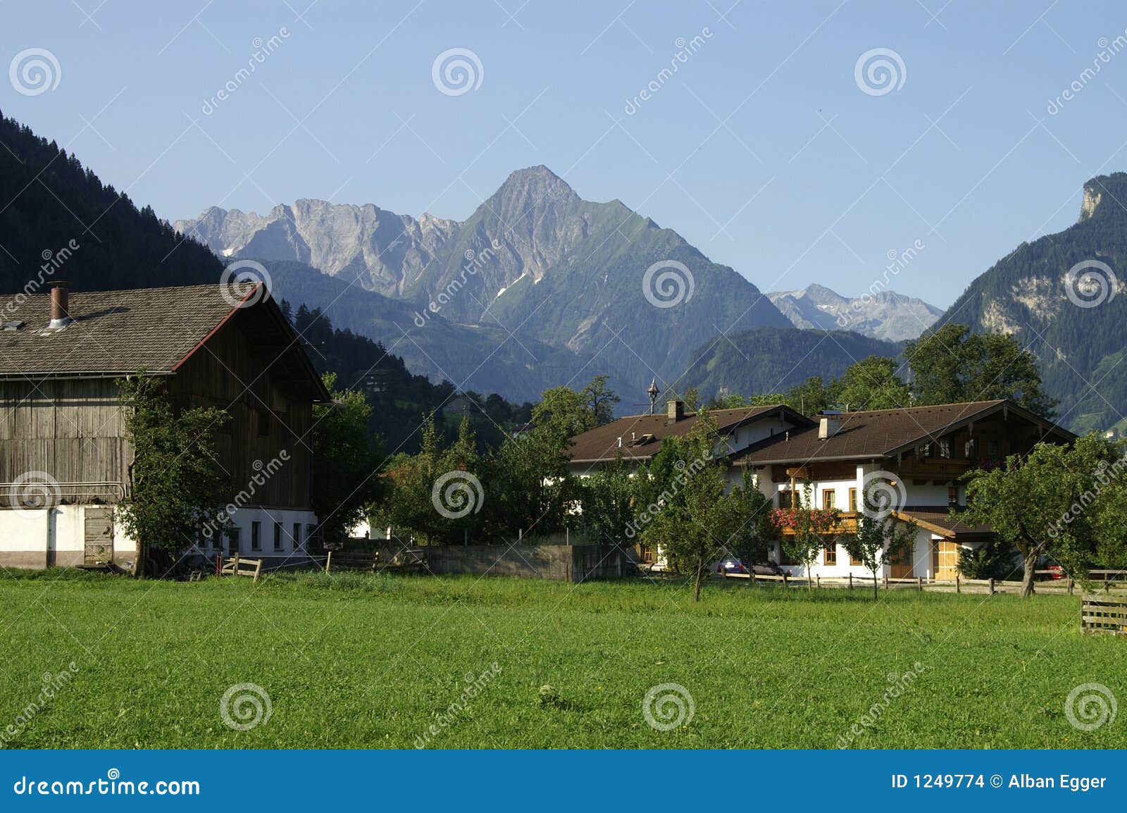 Alpine Farm stock photo. Image of alpine, rural, view - 1249774