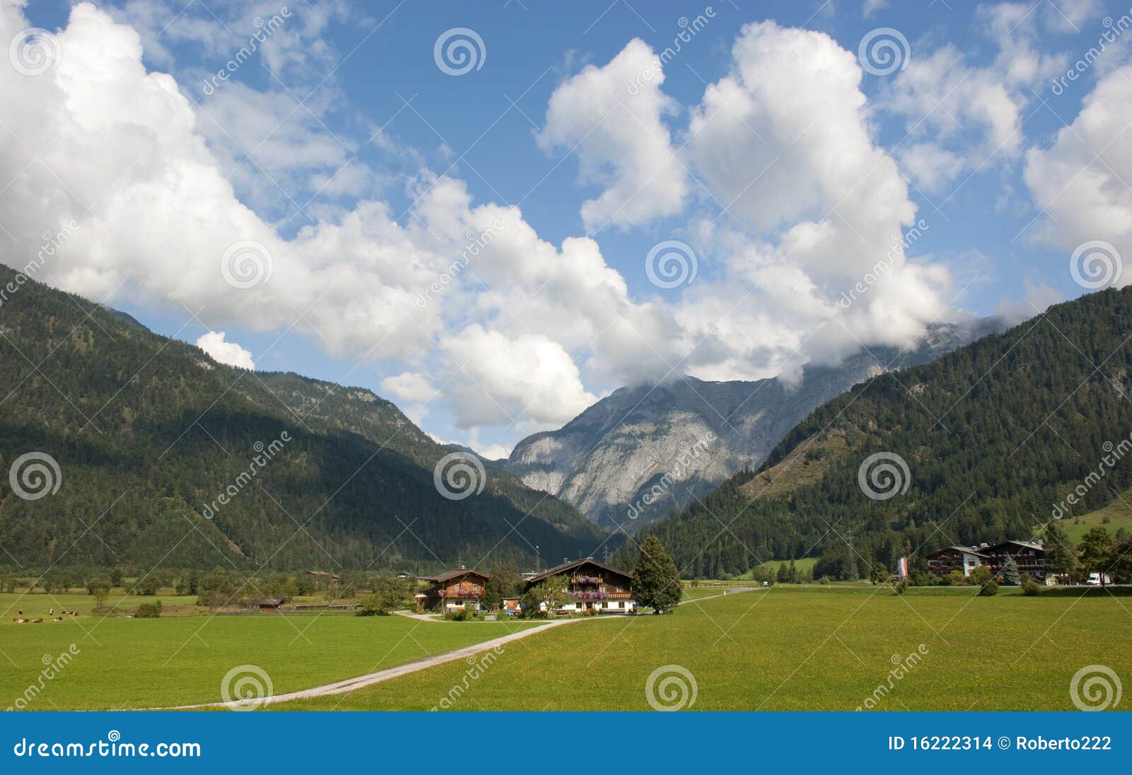 Alpine farm stock photo. Image of landscape, nature, mountains - 16222314