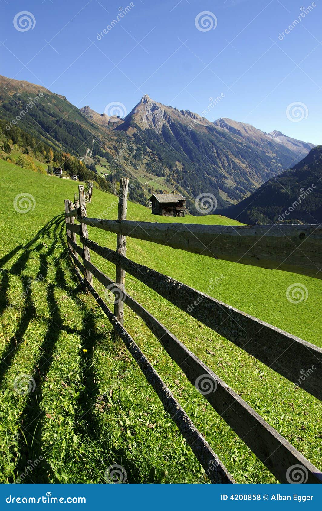 Alpine Fence stock photo. Image of peaks, summer, national - 4200858