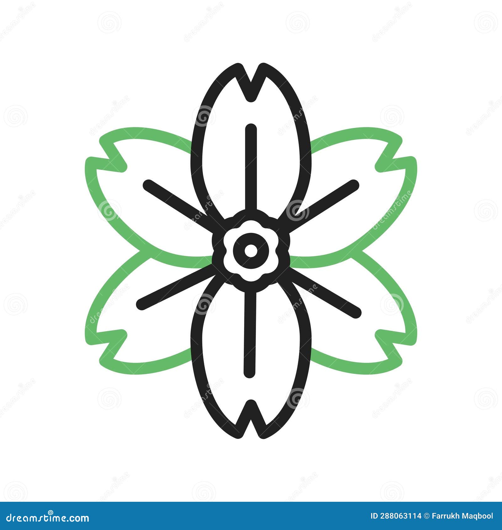 Alpine Forget Me Not Icon Image. Stock Vector - Illustration of ...