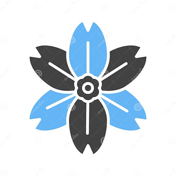 Alpine Forget Me Not Icon Image. Stock Vector - Illustration of concept ...