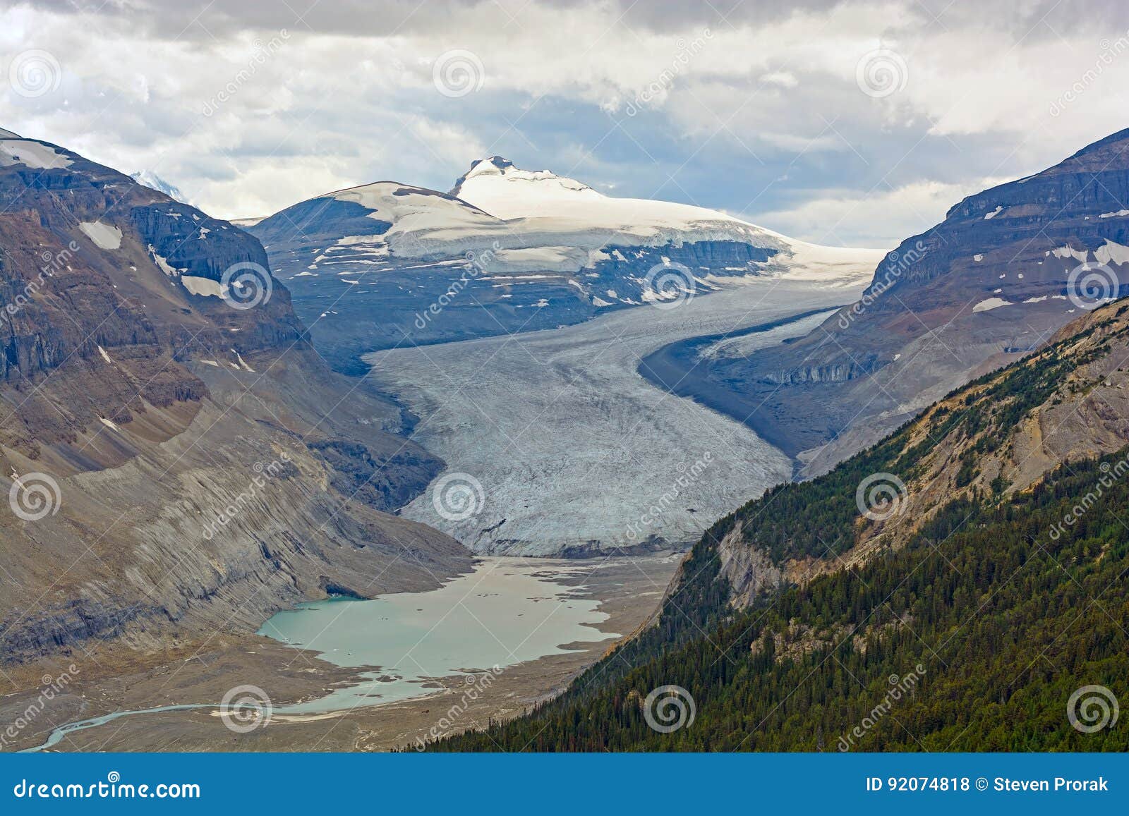 Alpine Glacier and Its Valley Stock Photo - Image of outdoor, glacier ...