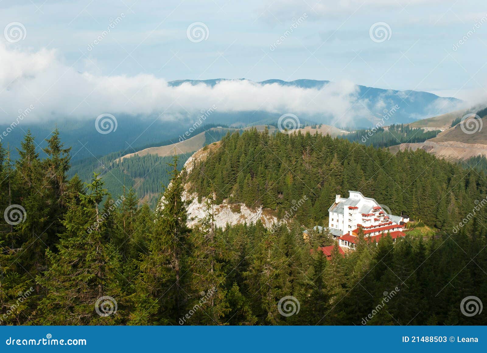 Alpine Hotel stock image. Image of accomodation, mist - 21488503