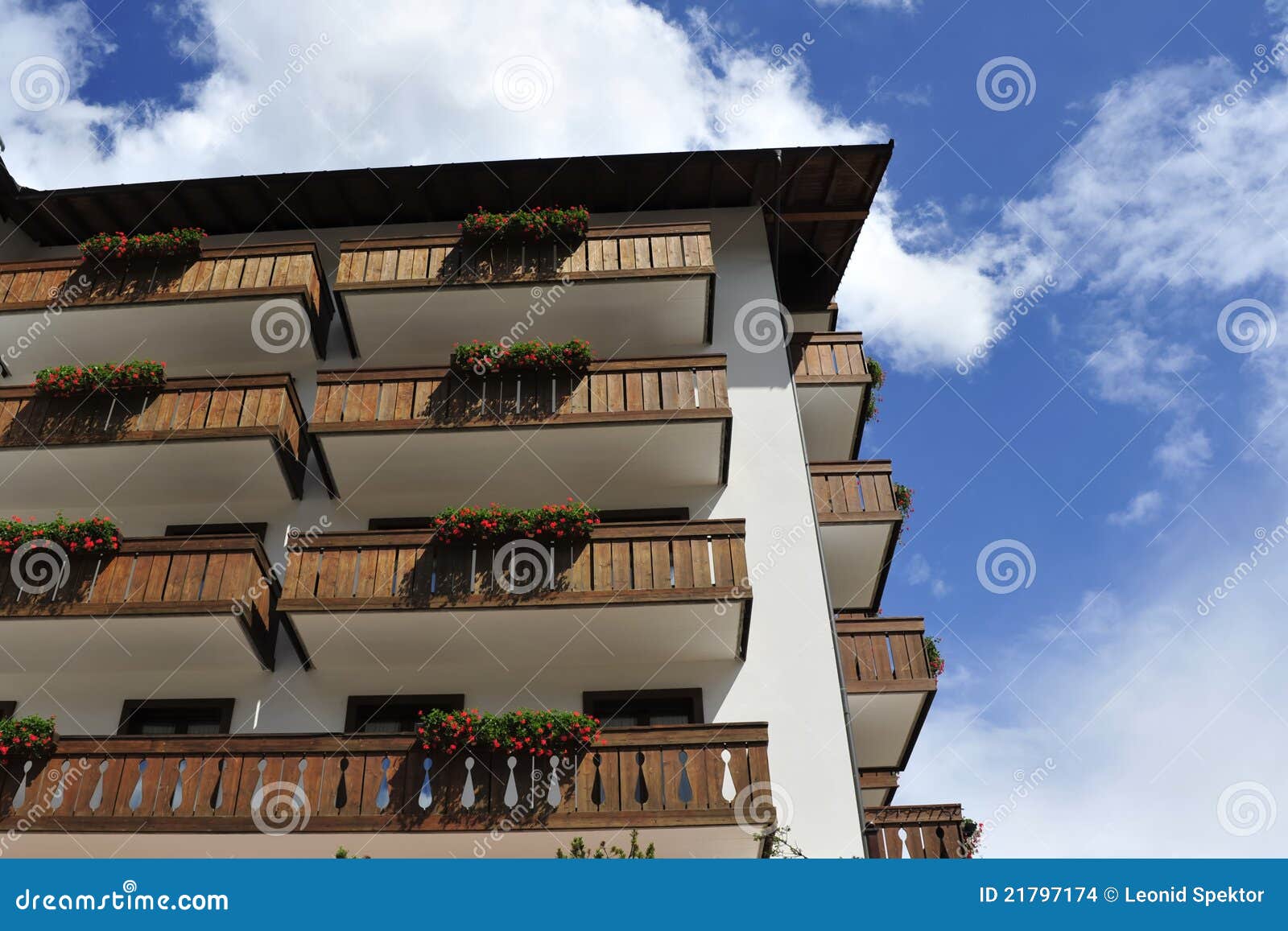 Alpine hotel. stock photo. Image of travel, balcony, resort - 21797174
