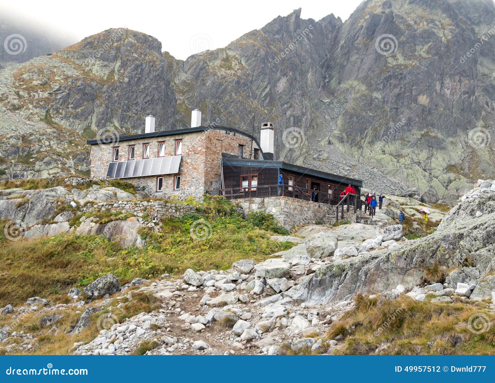Alpine House in High Mountains Stock Photo - Image of stone, outdoor ...