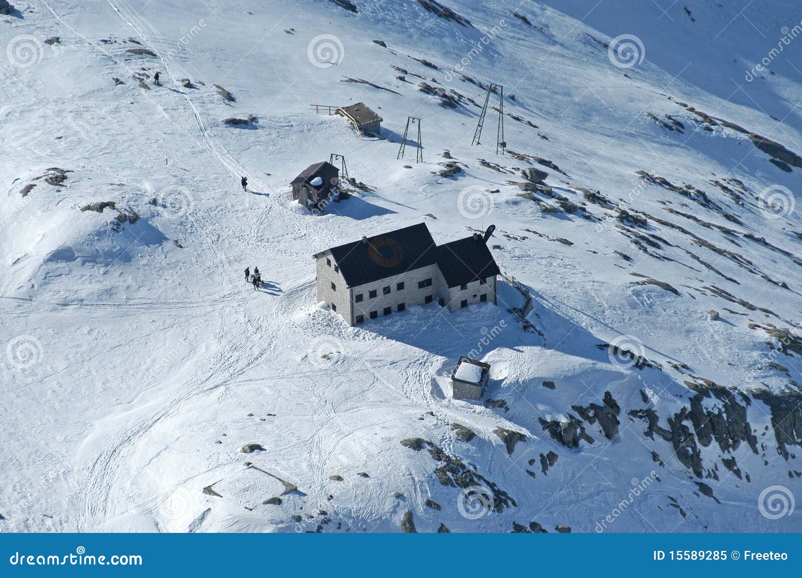 Alpine hut stock image. Image of resting, covered, cottage - 15589285