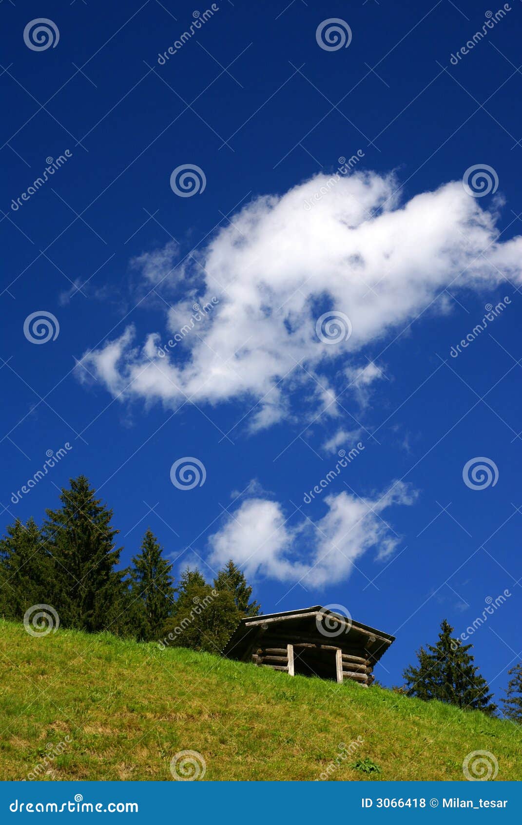 Alpine hut stock photo. Image of meadow, cottage, grass - 3066418