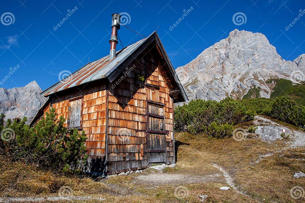 Alpine Hut stock photo. Image of summer, austrian, typical - 34976402