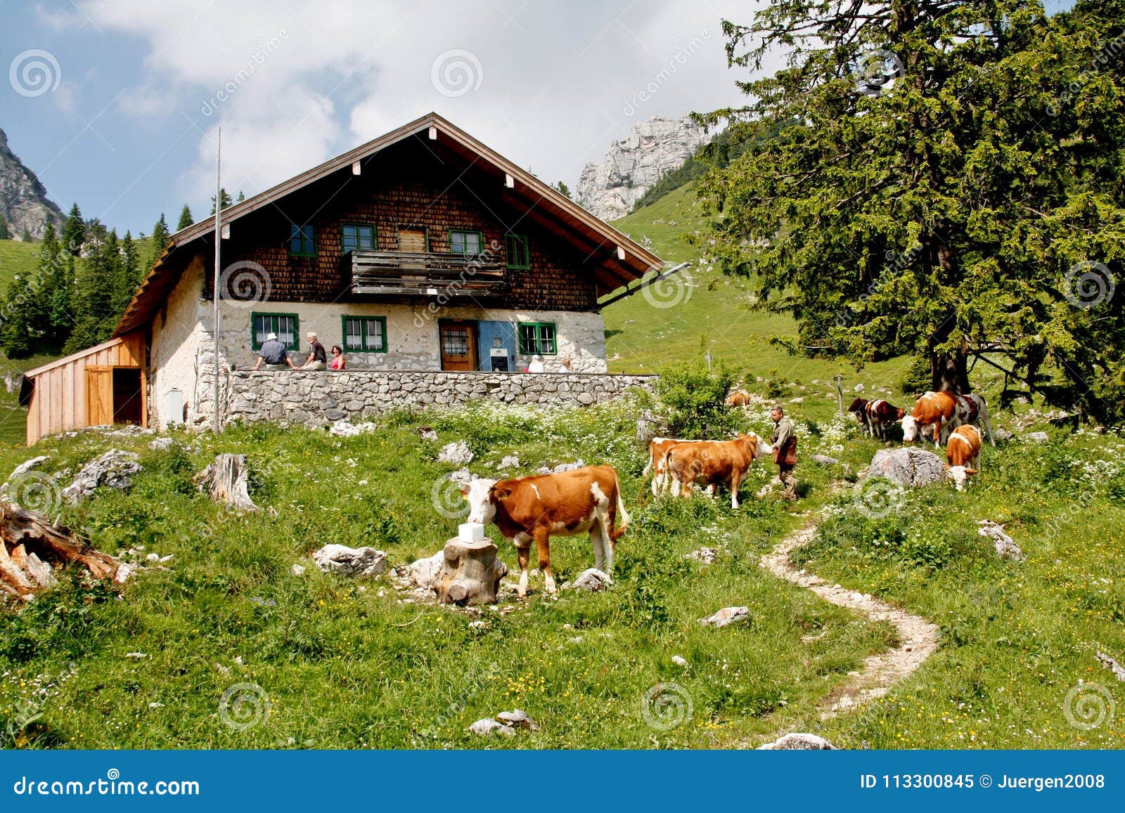 Alpine Hut in the Mountains Editorial Image - Image of farmhouse, house ...