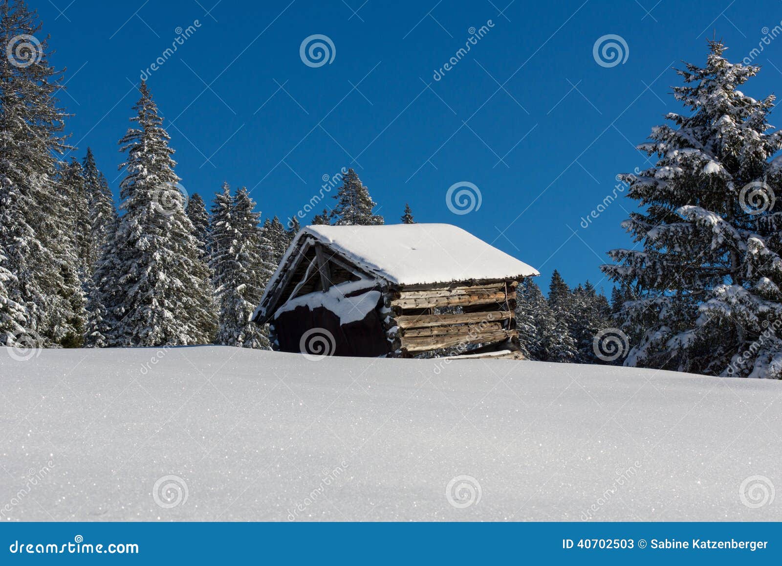 Alpine hut in the winter stock image. Image of landscape - 40702503