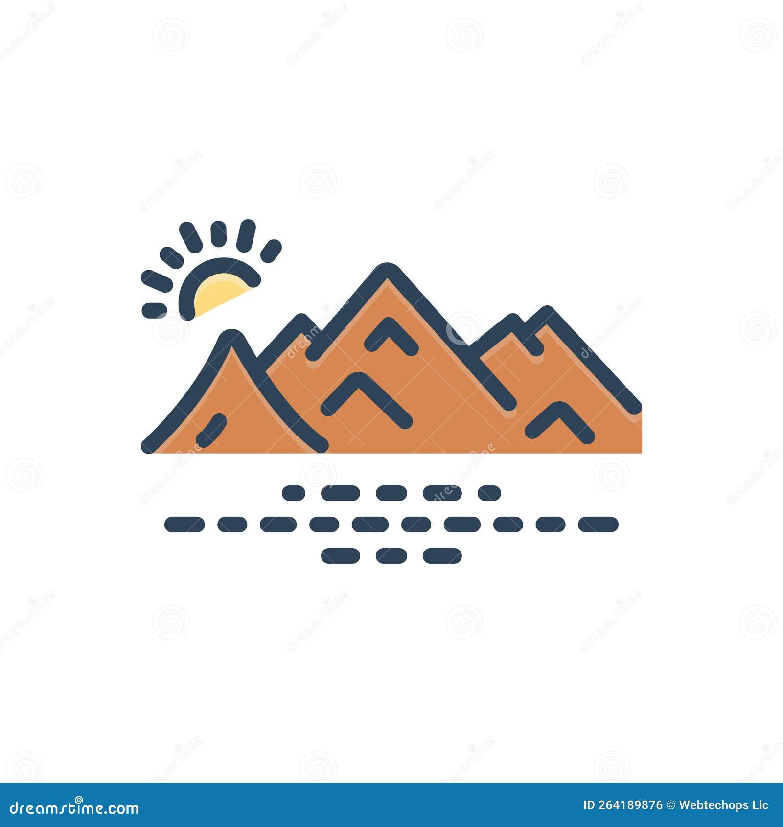 Color Illustration Icon for Alpine, Mountain and Range Stock Vector ...