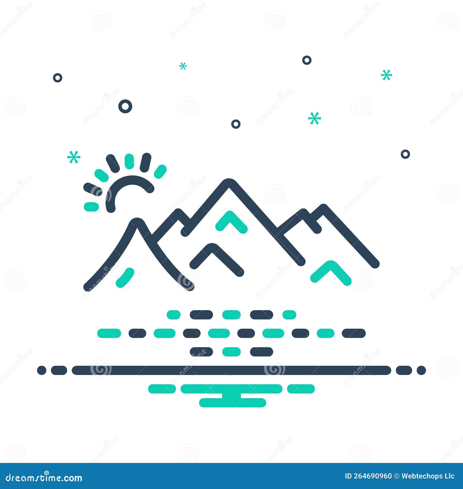 Mix Icon for Alpine, Mountain and Alpine Stock Illustration ...