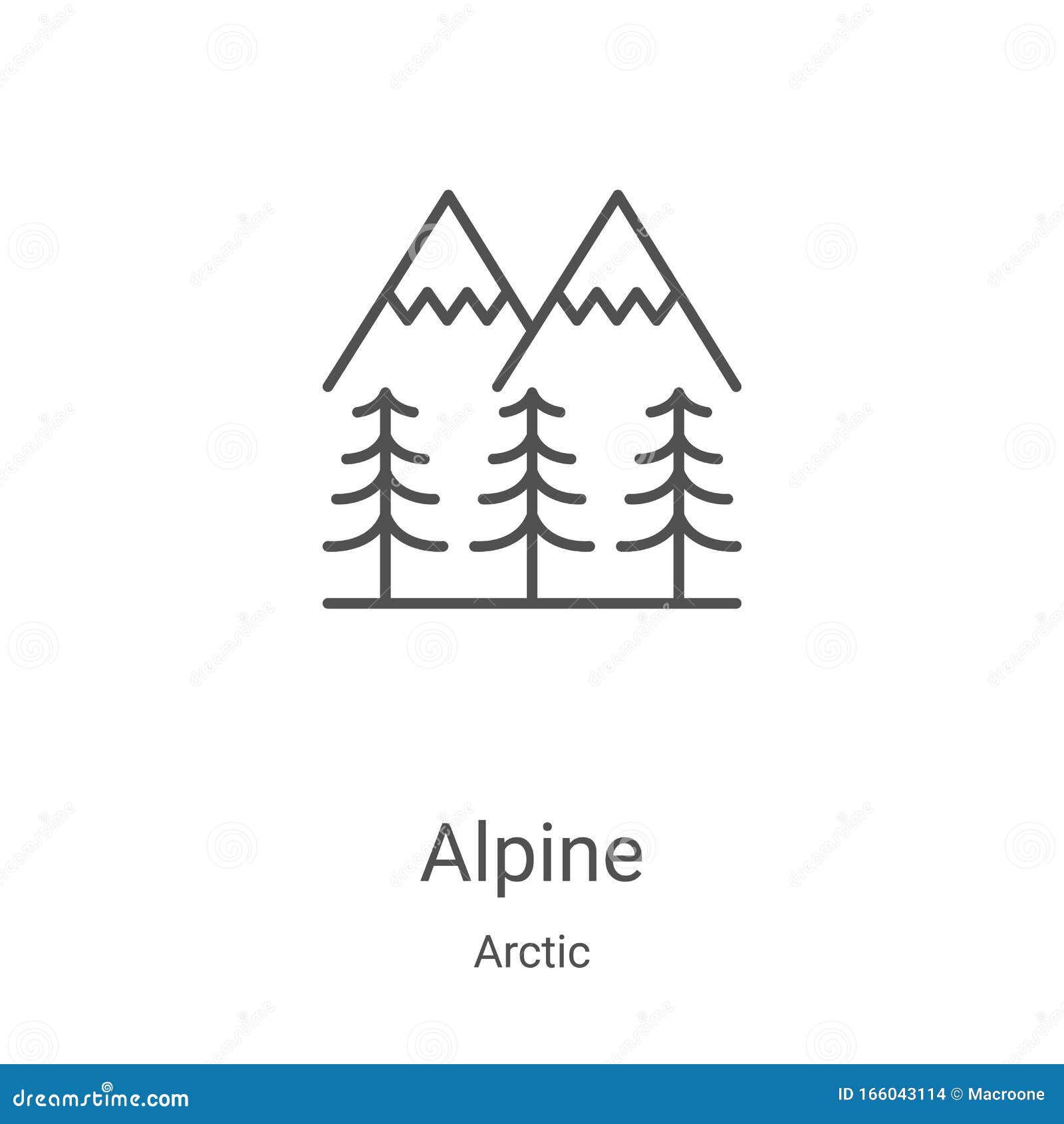 Alpine Icon Vector from Arctic Collection. Thin Line Alpine Outline ...