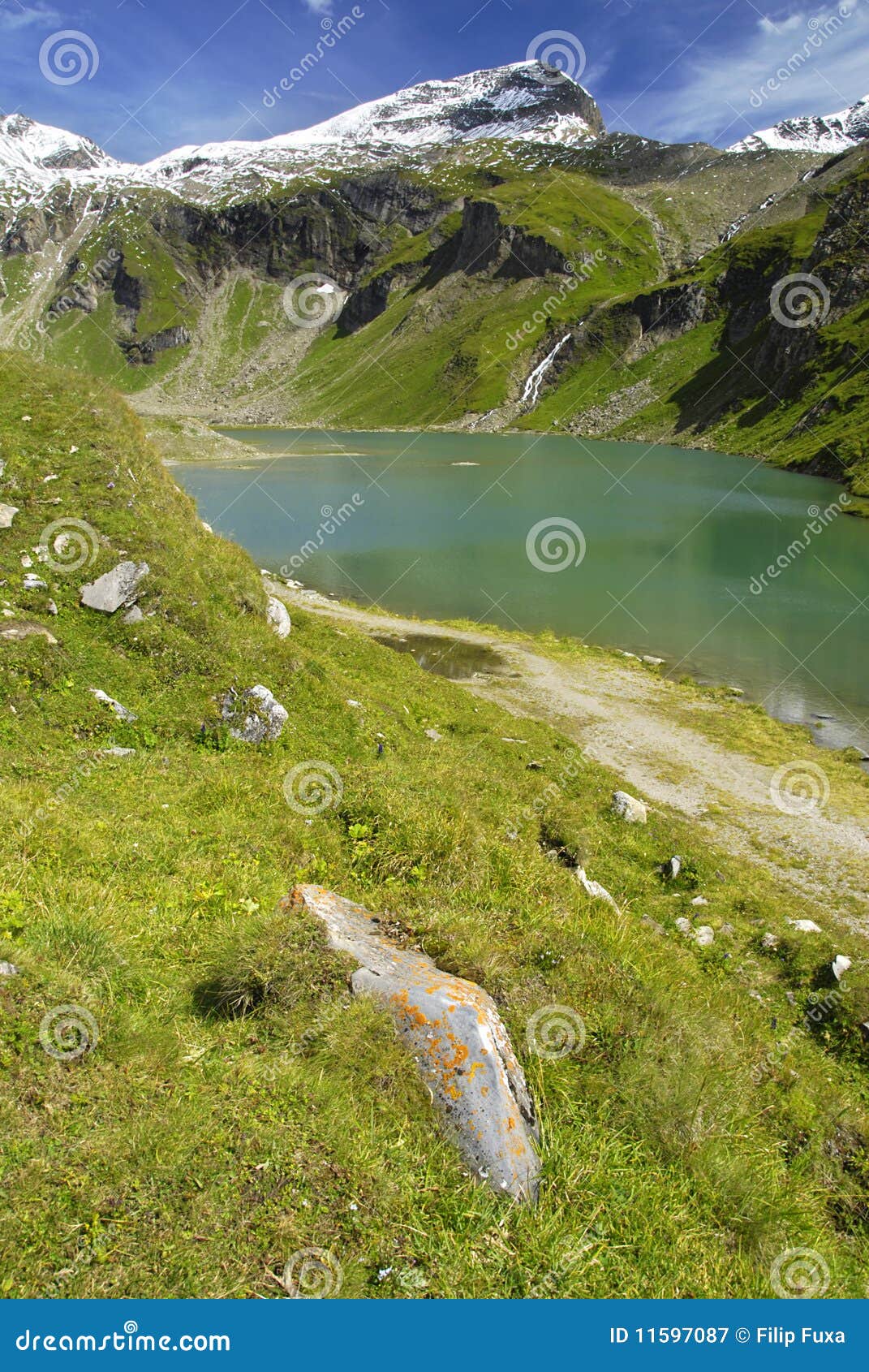 Alpine lake stock image. Image of green, panorama, mountain - 11597087