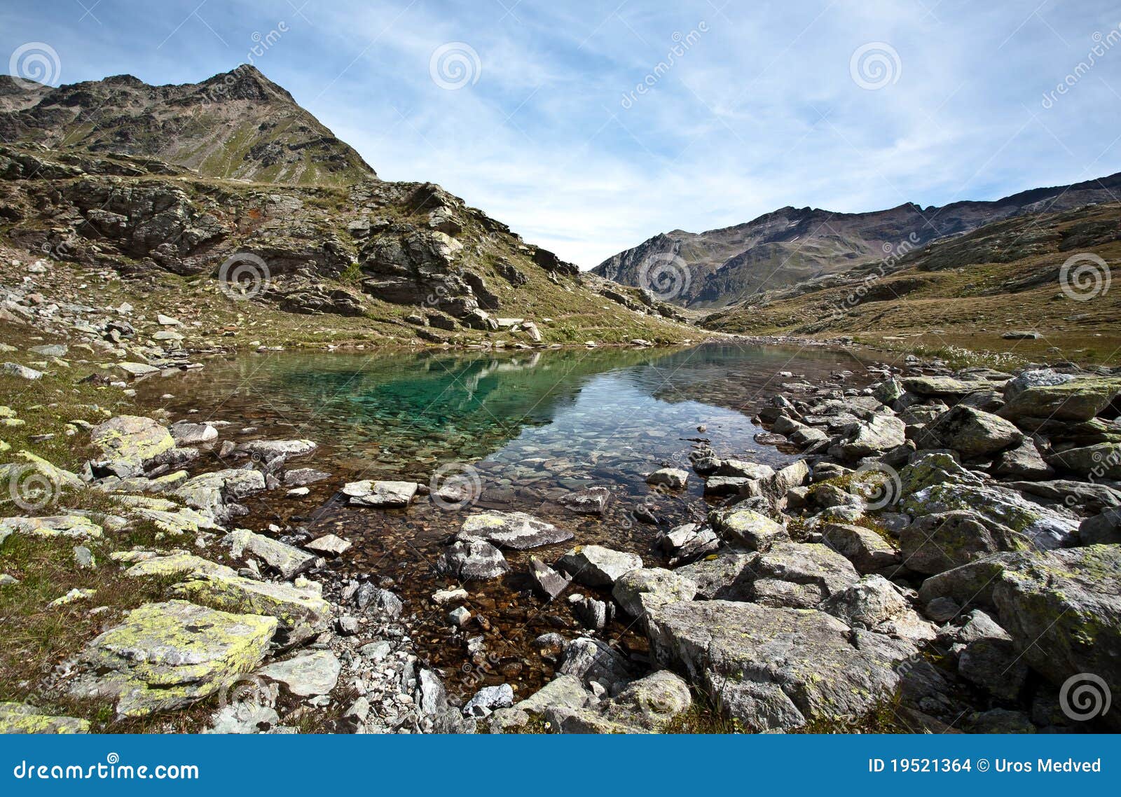 Alpine lake stock photo. Image of green, grum, hiking - 19521364